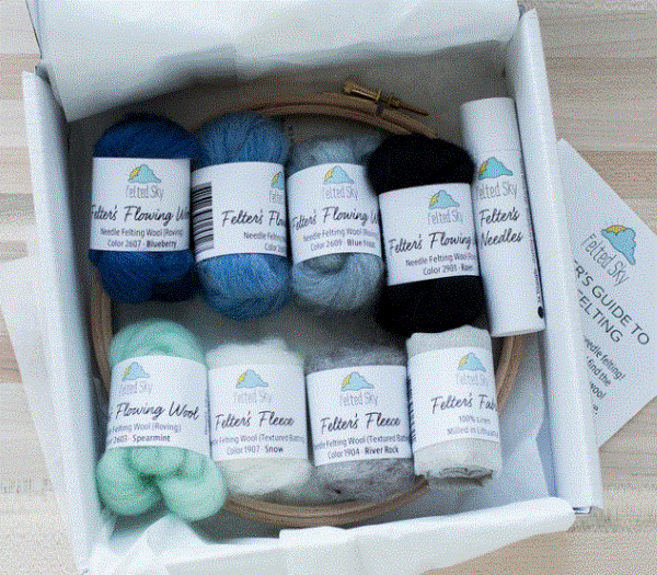 Felted Sky Kit Winter Snow Contents – Textile Center