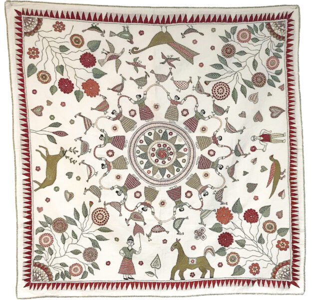 Cultural Cloth- West Bengal Replica Embroidered Kantha Quilt-2 ...